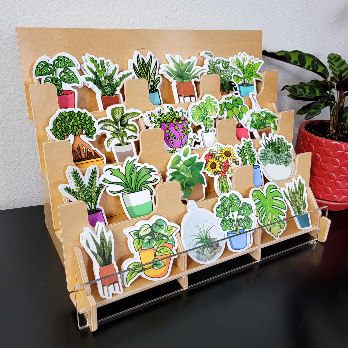 120 Sticker Starter Pack w/PREMIUM Display – Wholesale Plant Stickers